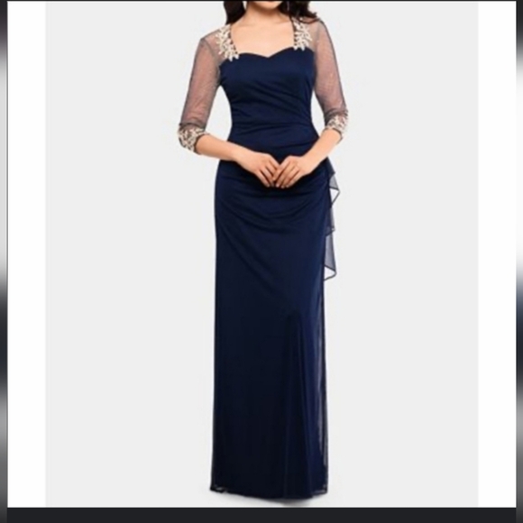 Xscape | Dresses | Elegant Navy Blue Evening Gown | Poshmark